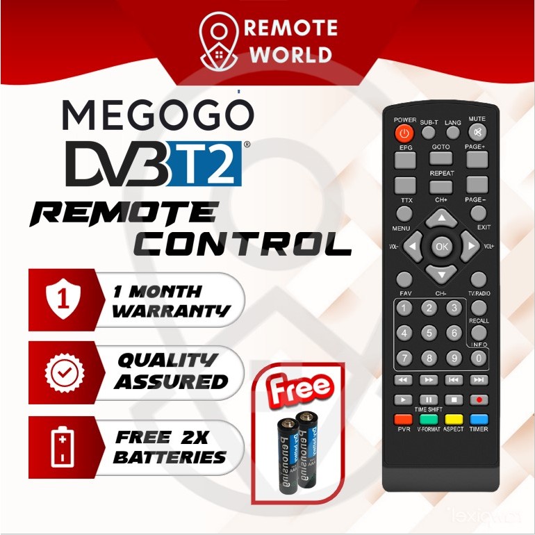 Megogo Remote MYTV DVB-T2 Tv Box Remote Control Freeview Mediacorp Tv ...