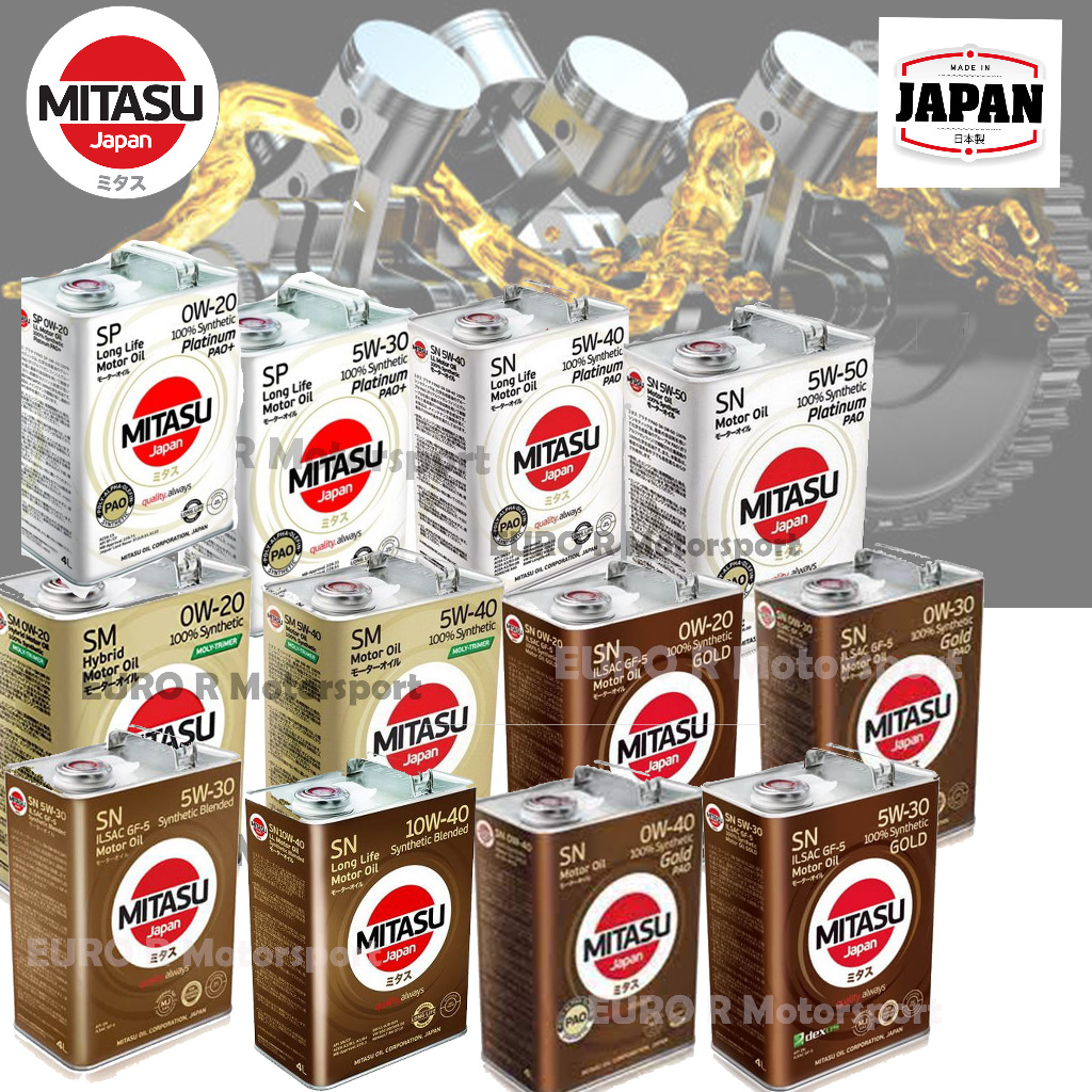 MITASU ENGINE OIL 100% ORIGINAL JAPAN PLATINUM PAO SN 5W-30 / 5W-40 ...