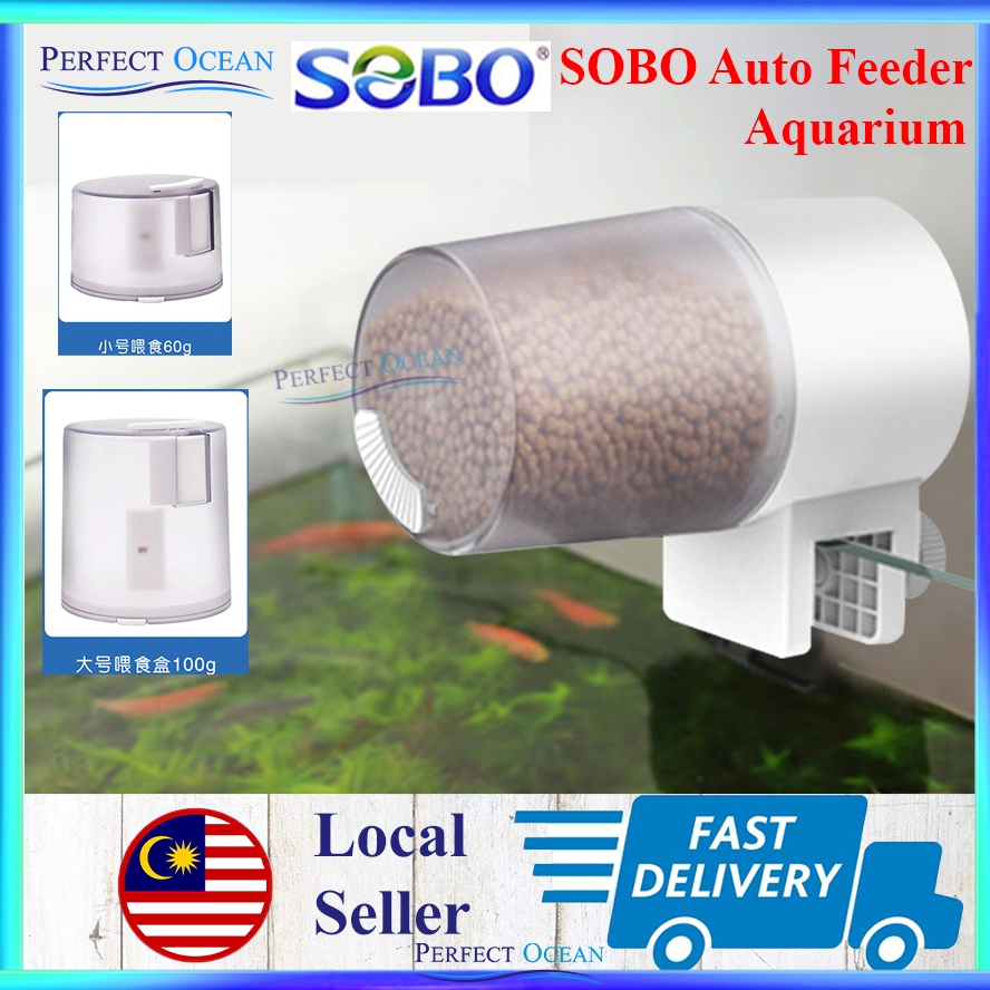 SOBO Auto Feeder Aquarium With Timer 8/12/24hours Fish Feeder Pengumpan ...