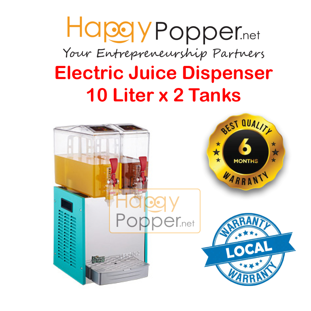 Happypopper Commercial Mesin Fruit Juice Dispenser 10 Liter x 2 Double ...