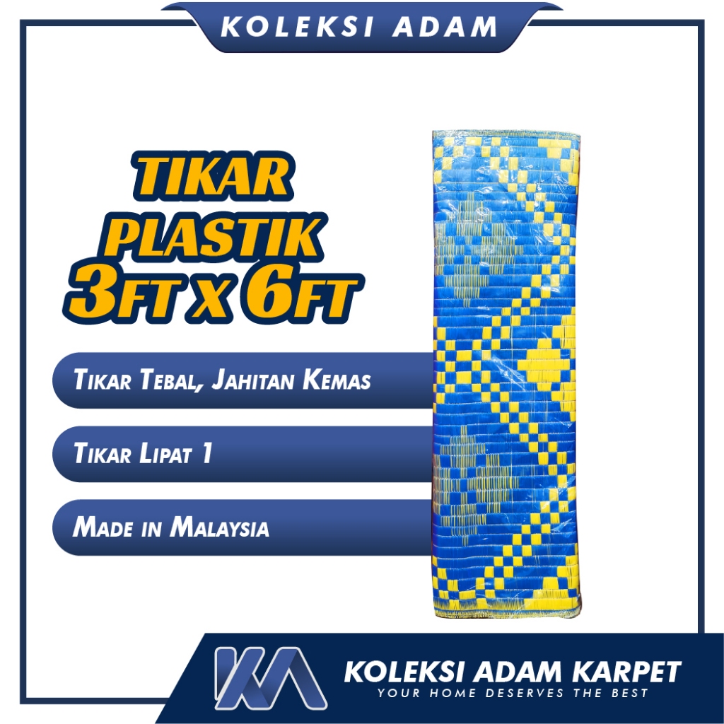 [3 kaki x 6 kaki] Tikar Plastik Lipat Tradisional (3ft x 6ft) Tikar ...