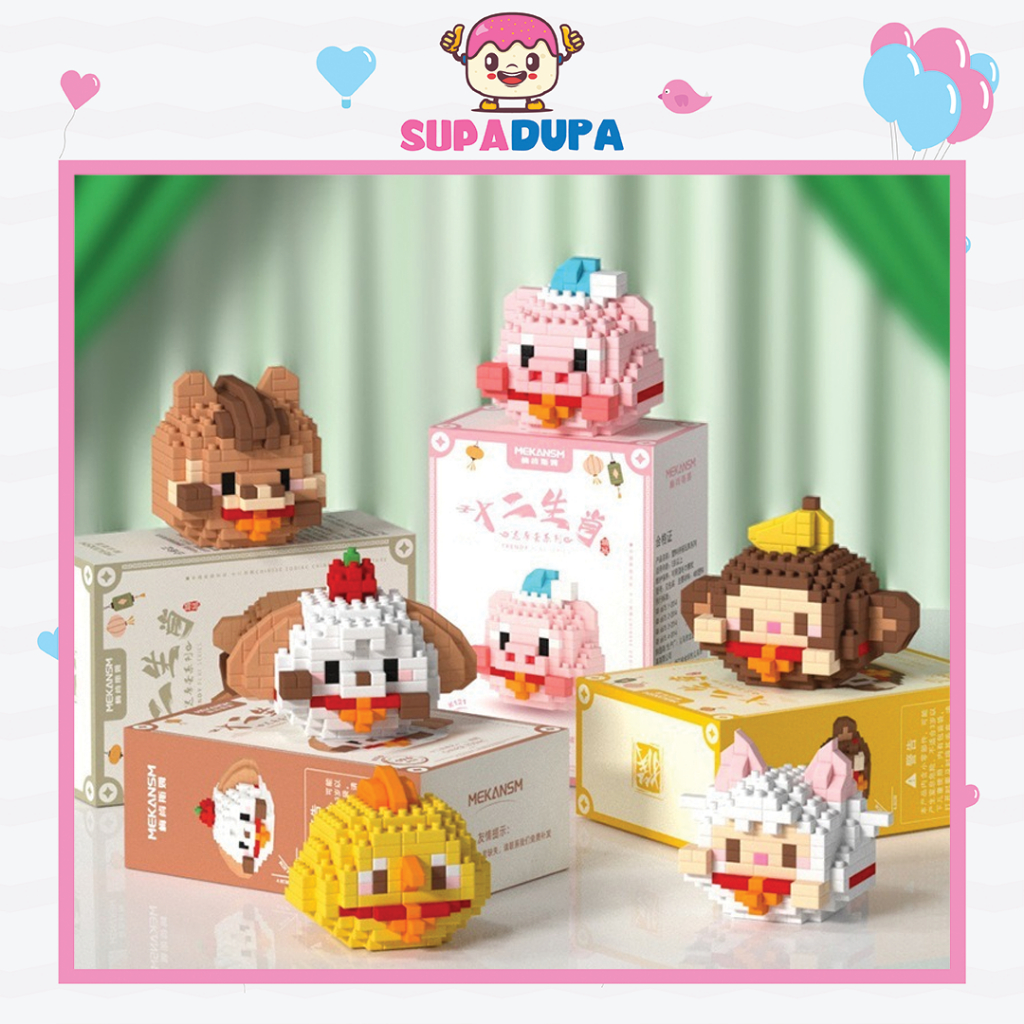 Mini Cute Chinese Zodiac Egg DIY Series Nano Puzzle Educational Tiny ...