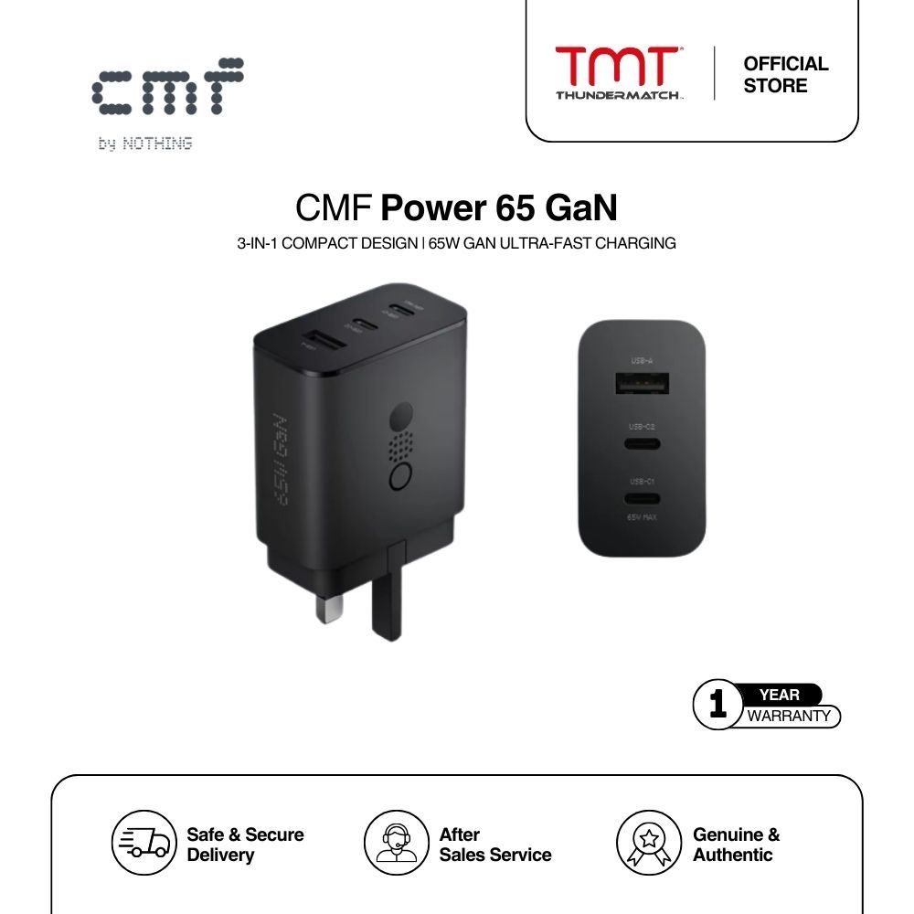 CMF Power 65W GaN Charger | 3-in-1 compact design | 65W GaN ultra-fast ...