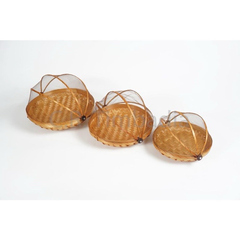 Dulang Net Buluh Set 3 Murah / Bamboo Tray With Net / Bekas roti ...