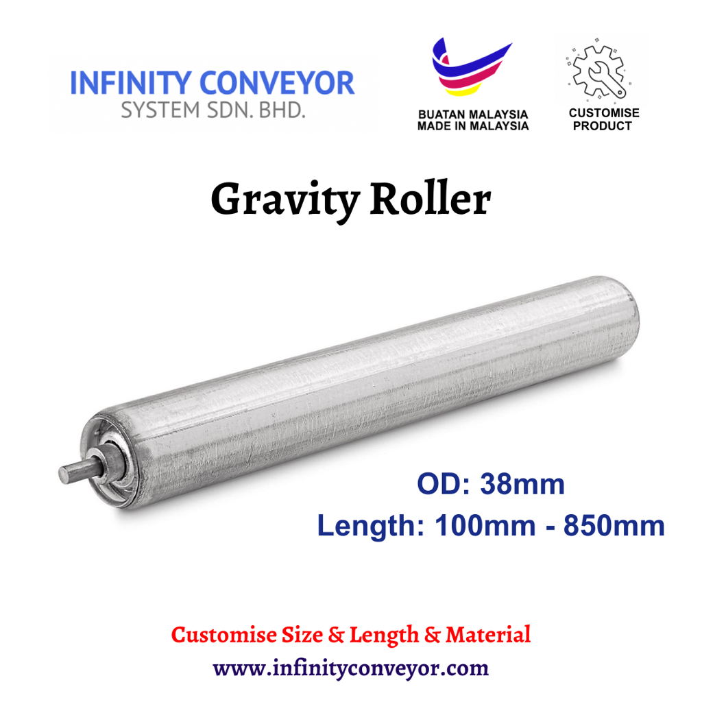 OD 38mm Infinity Gravity Roller Steel Conveyer Roller Conveyor System | Shopee Malaysia