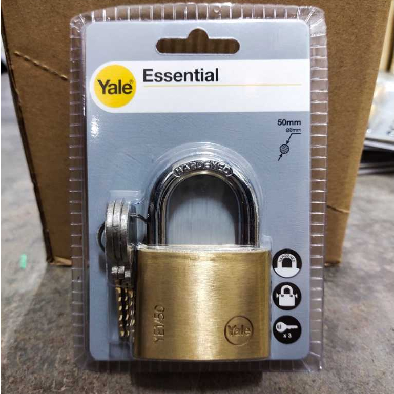 Yale Essential Series Indoor Brass Standard Shackle Padlock - YE1/50/ ...