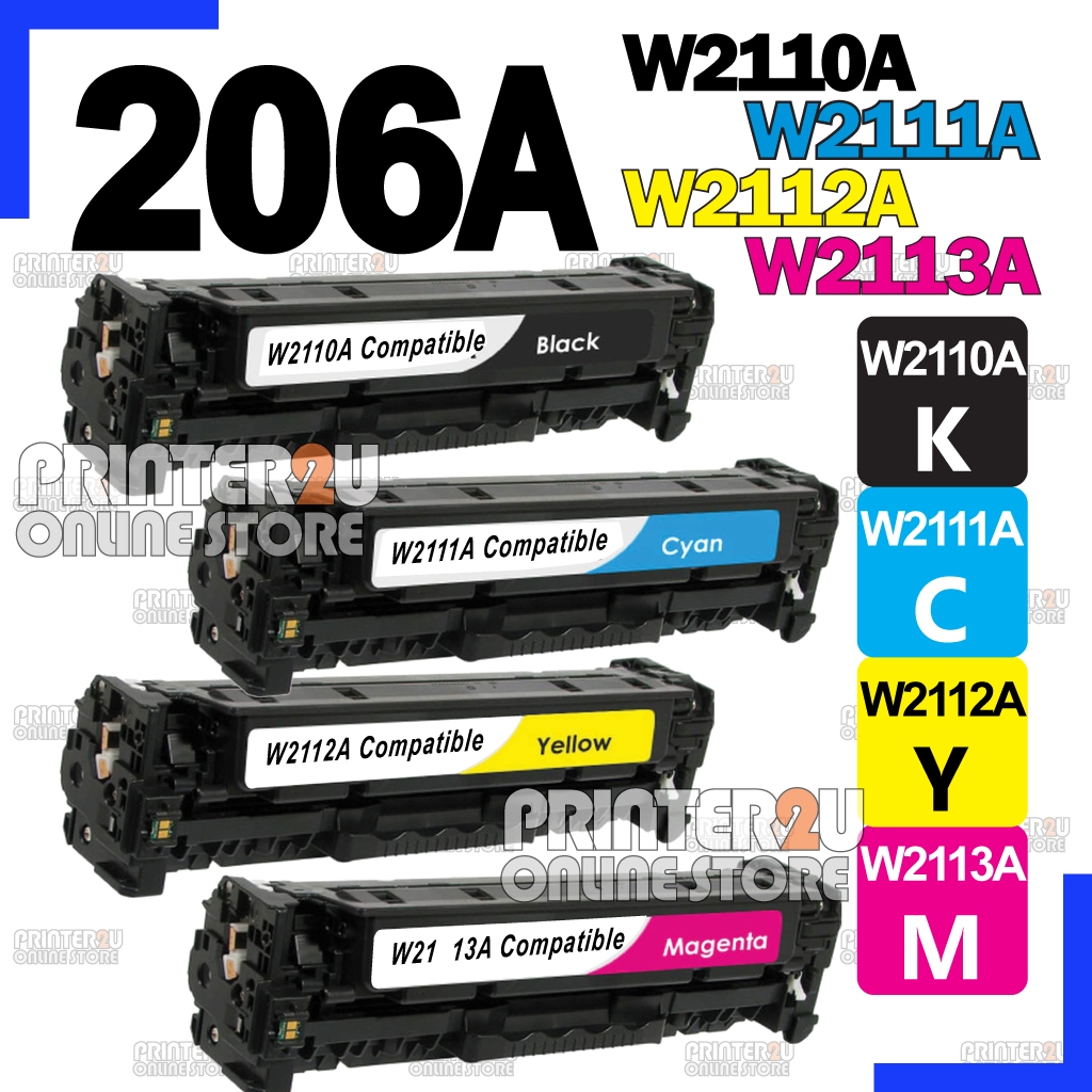 Compatible HP 206A W2110X W2110A W2111A W2112A W2113A 206 Color ...