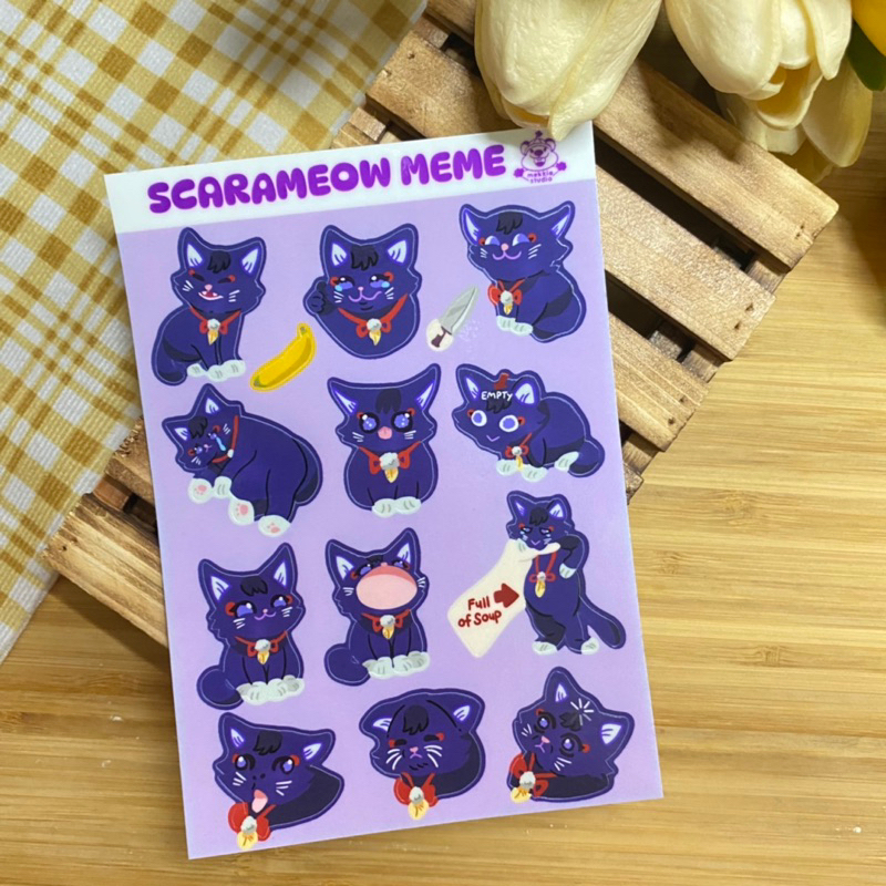 Scarameow Meme Sticker Sheet | mekkiestudio🌱 | Shopee Malaysia