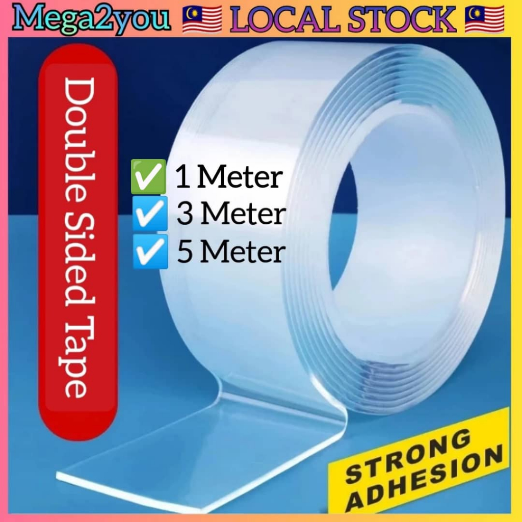 🔥Nano Tape🔥 Double Side Sided Tape Power Strong Car Pita Pelekat Gam ...
