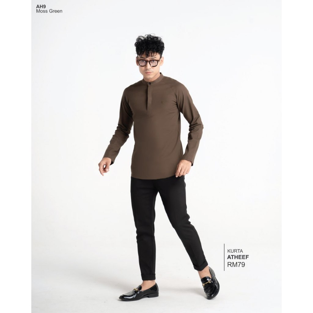 Kurta Atheef Elrah Exclusive Slim Fit Plain Cotton | Shopee Malaysia