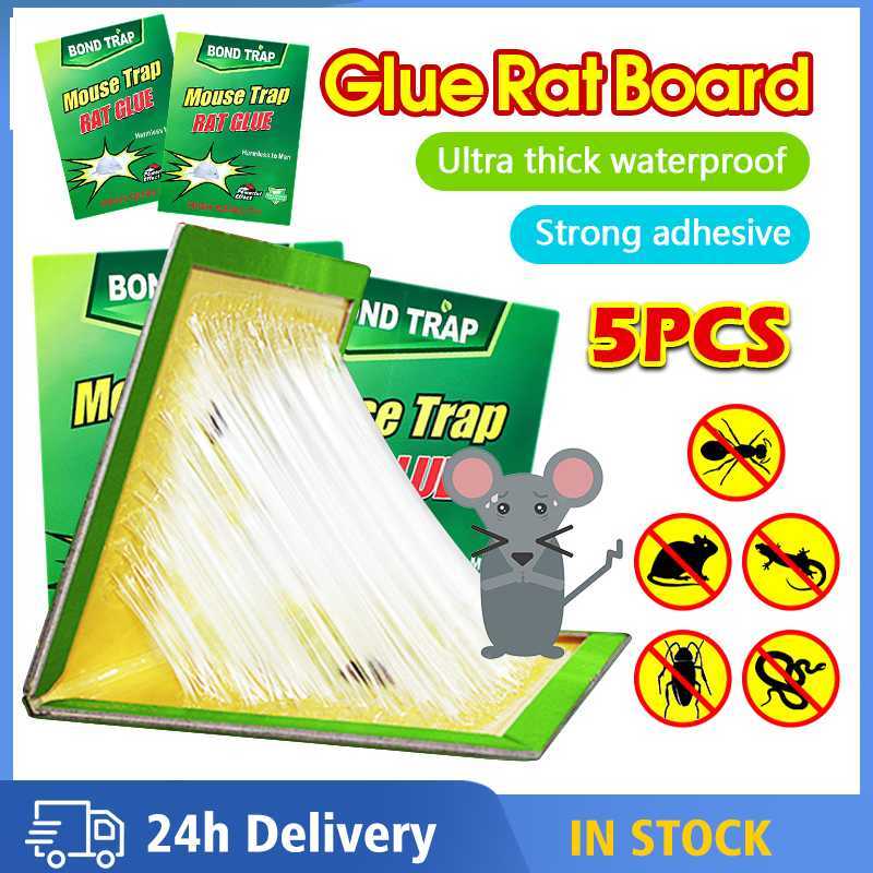 5PCS Super Glue Mouse Trap Gam Tiku Snake Bugs Rat Mice Catcher Board ...