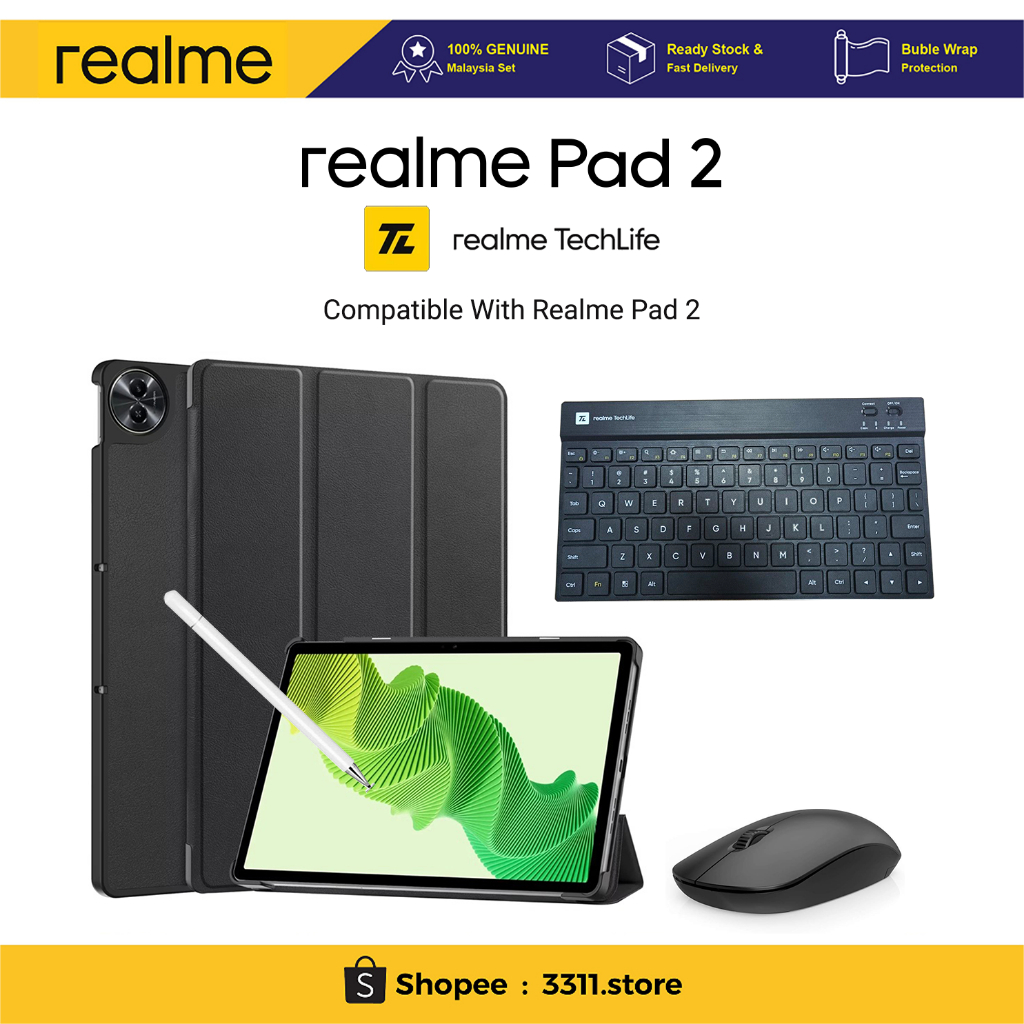 realme Pad 2 Flip cover Leather Protective Casing | realme Keyboard for ...