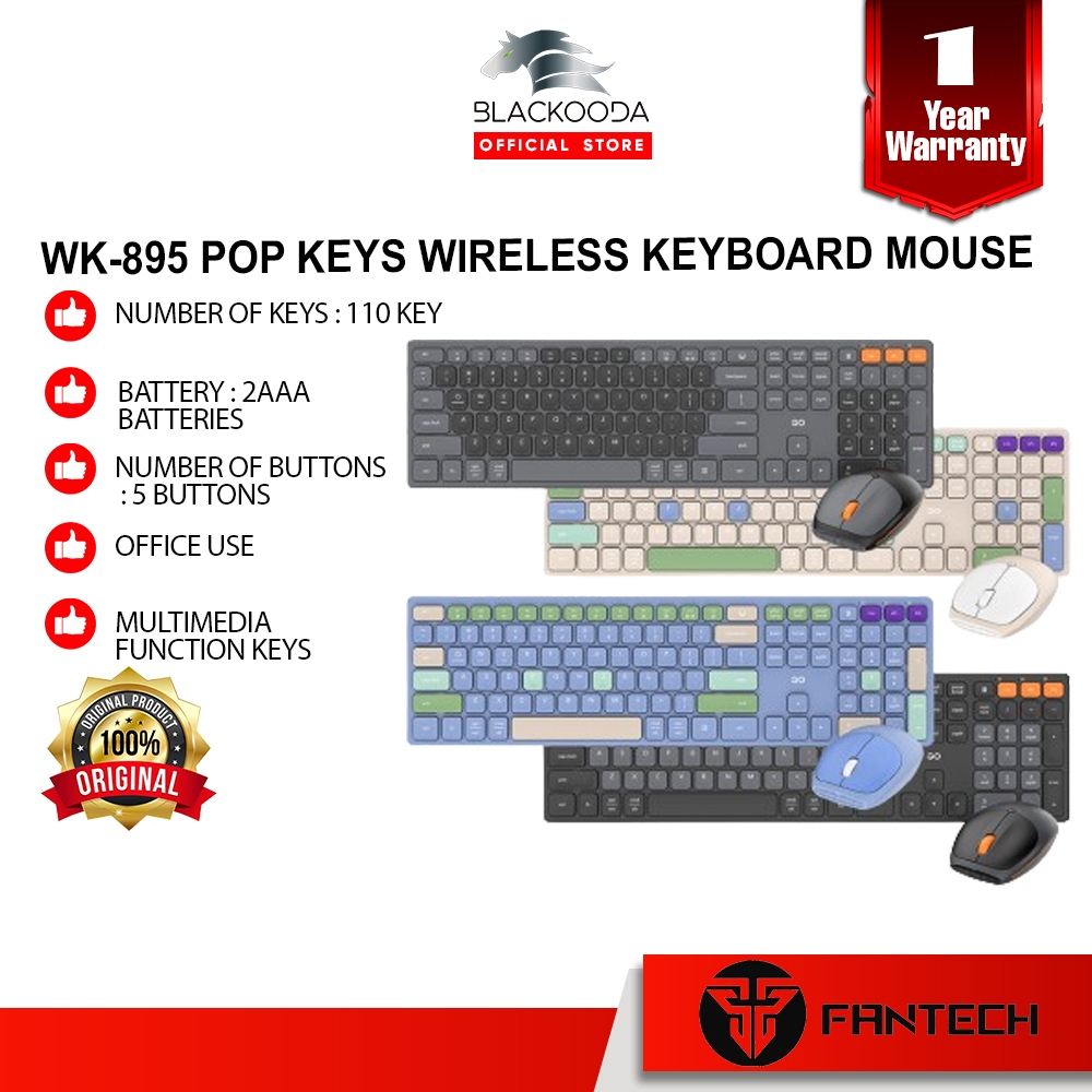 Fantech WK895 / WK-895 Pop Keys Wireless Keyboard Mouse Combo Office Series | Shopee Malaysia