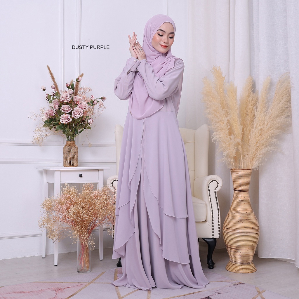 【Ready Stock】JUBAH Abaya MUSLIMAH FLOWY 3 layer abaya zip sleeve ...