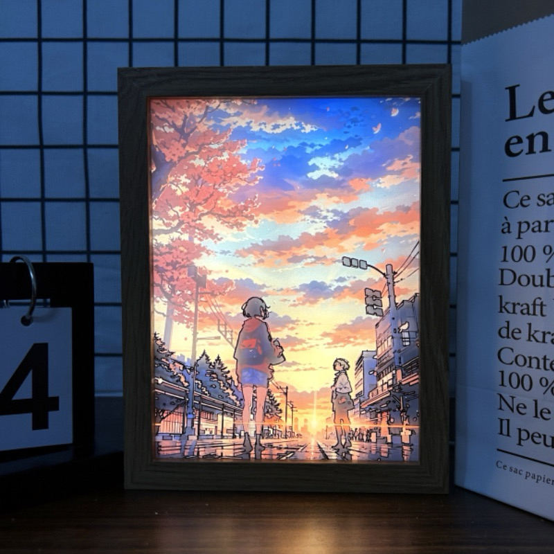 Light Painting Japan Street Views Animes Photo Frame Painting Lamp ...