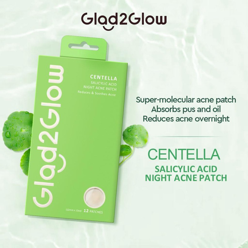 Glad2Glow Centella Salicylic Acid Night Acne Patch (12 Patches ...