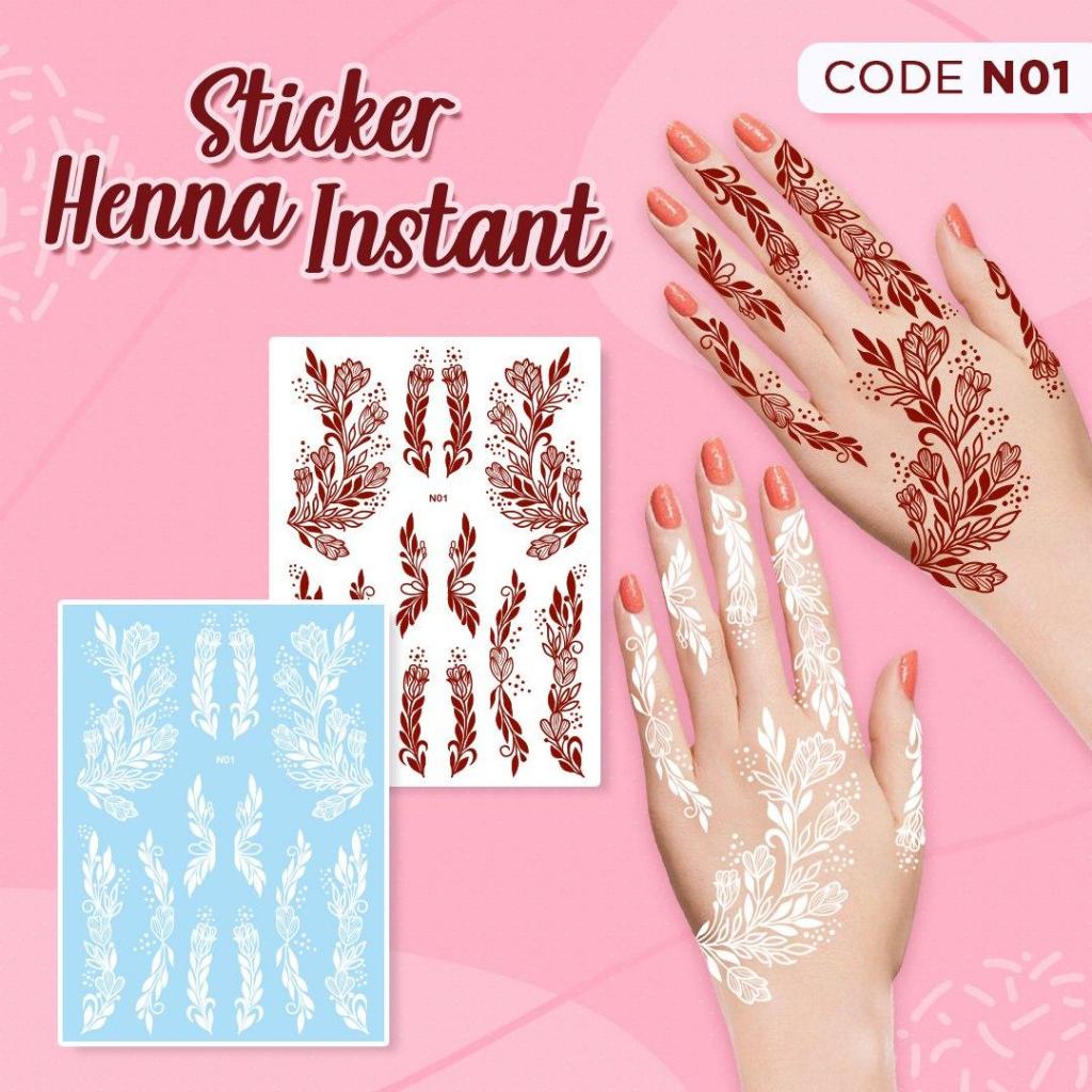 MINIMALIST INSTANT STICKER [FREE REMOVER@ DIAMOND] WHITE HENNA ...