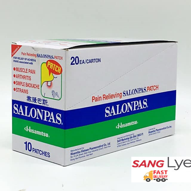 Salonpas Hisamitsu Salonpas Pain Relieving Patch 10 Patches x 20 boxes ...