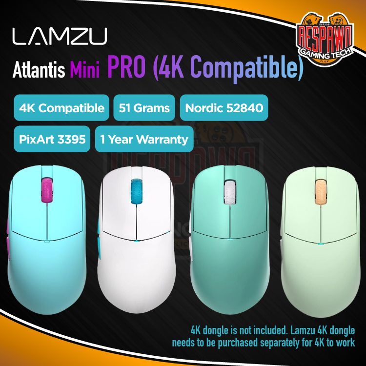 Lamzu Atlantis Mini Pro (4K Compatible) Wireless Superlight Gaming ...