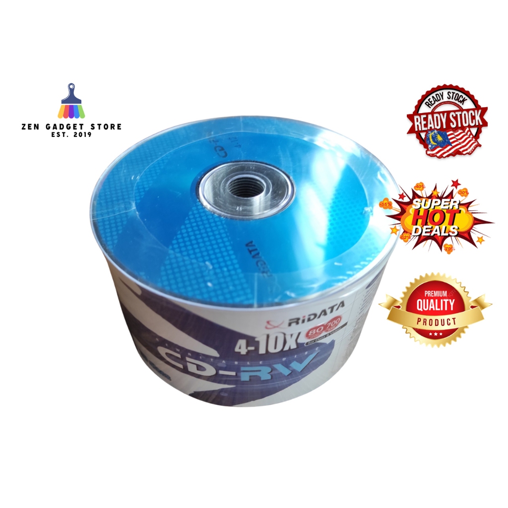 Ridata Brand (4-10X Speed) (700MB/80Min) (Rewritetable Disc) (Compact ...