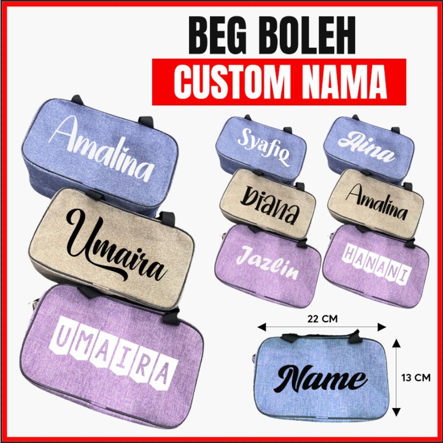 Beg Pencil Case Terkini ! Custom Nama untuk Hadiah Cenderahati Murid ...