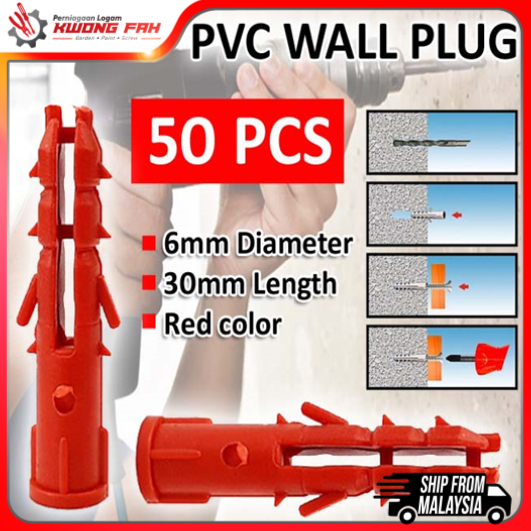 Pvc Wall Plug / Wall Plug Plastik / Saiz Mata Dril 6mm | Shopee Malaysia