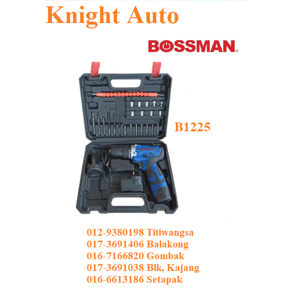 BOSSMAN 12V Cordless Drill (W/Tool Kit) (B1225) | Shopee Malaysia