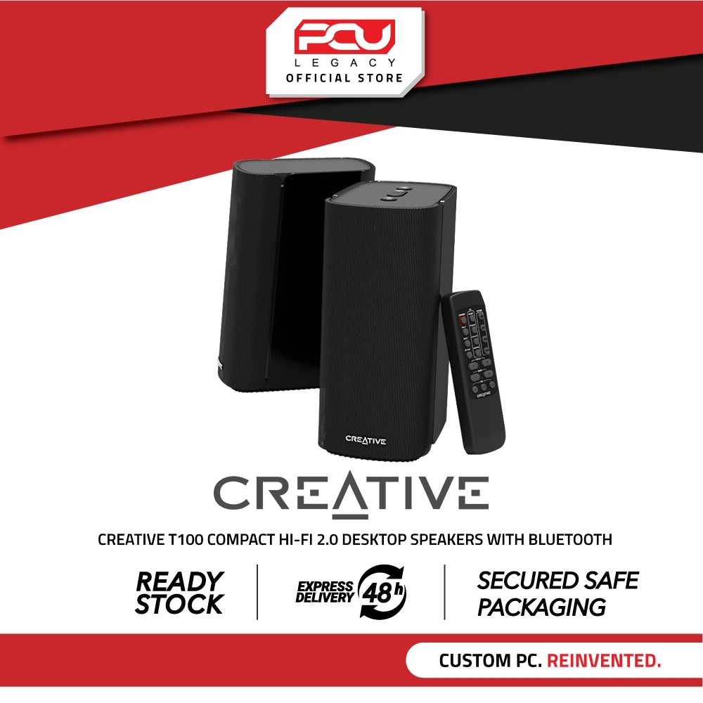 CREATIVE T100 COMPACT HI-FI 2.0 DESKTOP SPEAKERS WITH BLUETOOTH ...