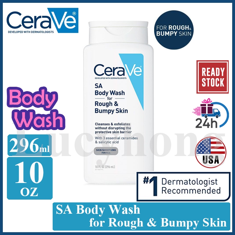 Cerave SA Body Wash for Rough & Bumpy Skin with Salicylic Acid 296ml ...