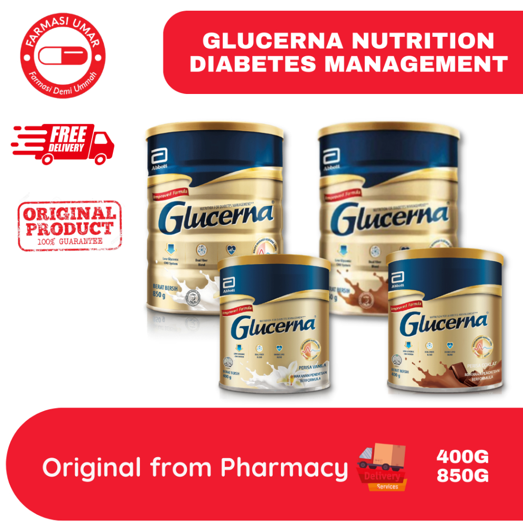 Glucerna Vanilla & Chocolate 850g & 400g (Diabetes-Specific Formula ...