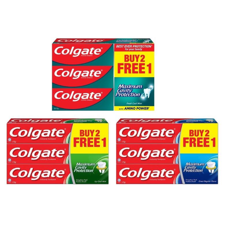 *175g x 3s *Colgate Maximum Cavity Protection Toothpaste Regular/Icy ...