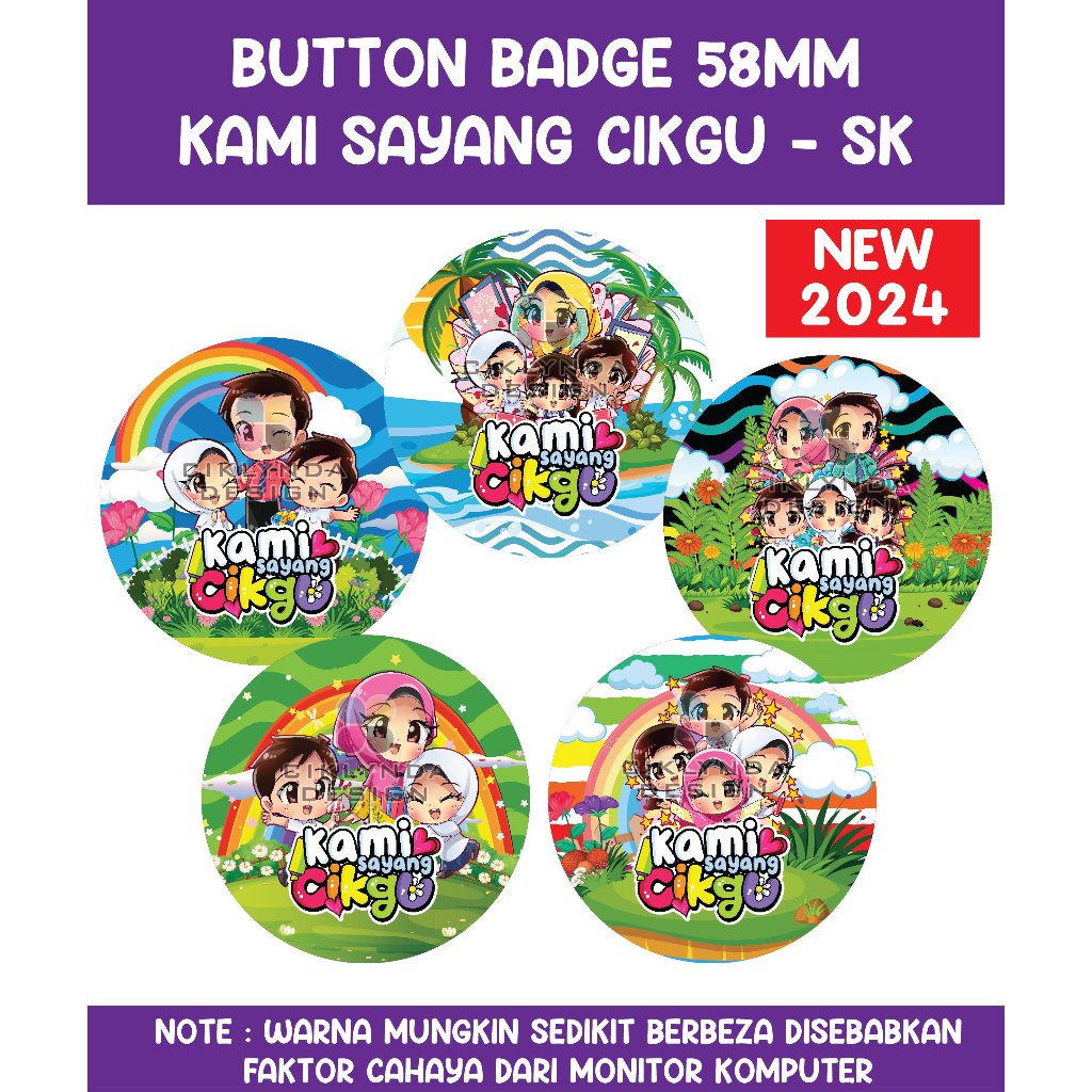 BUTTON BADGE SAFETY PIN - KAMI SAYANG CIKGU (SK) | Shopee Malaysia