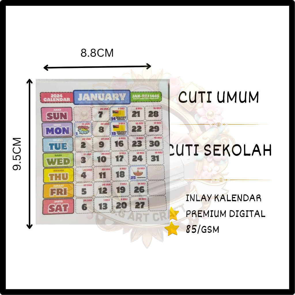 Mini Kalendar 2024