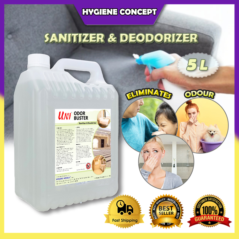 UNI Odour Buster 5L / Sanitizer Deodorizer / Odor Eliminator Pewangi ...