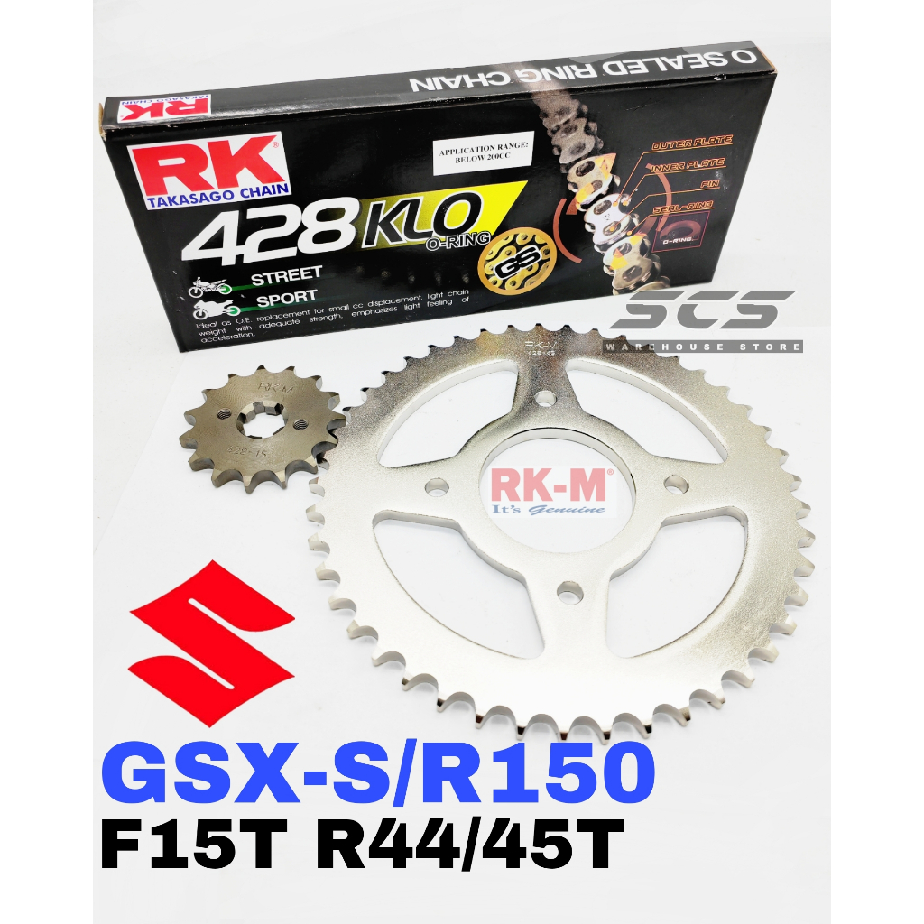 RKM Sprocket Complete Set Suzuki GSX-R150 GSX Rantai RK 428 KLO O-Ring ...