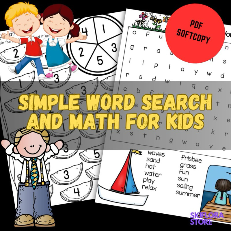 [SS236] Kids Simple Word Search and Math Practice Fun Activity | Shopee ...