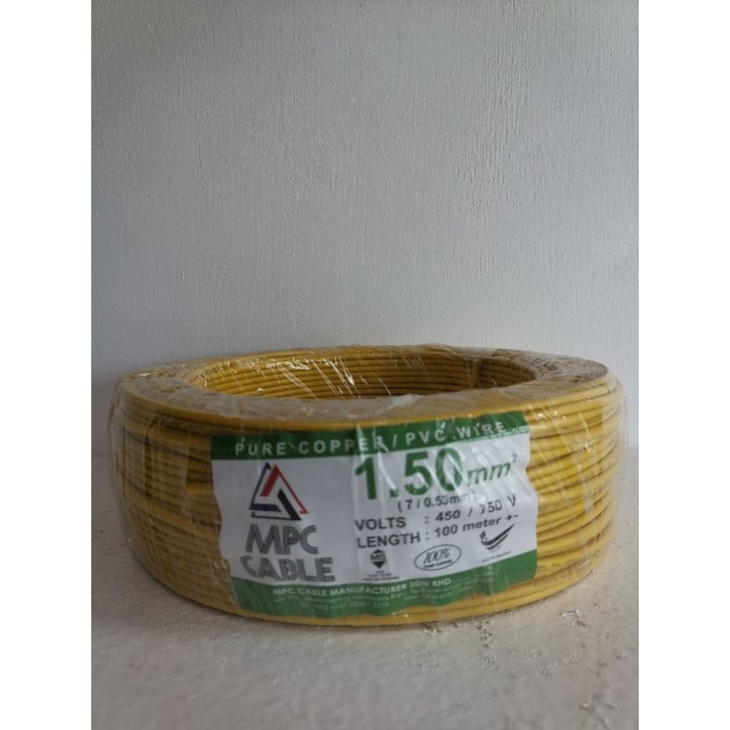 MPC 1.5mm PVC Single Core Cable With Sirim (100% Full Copper) (Buatan ...