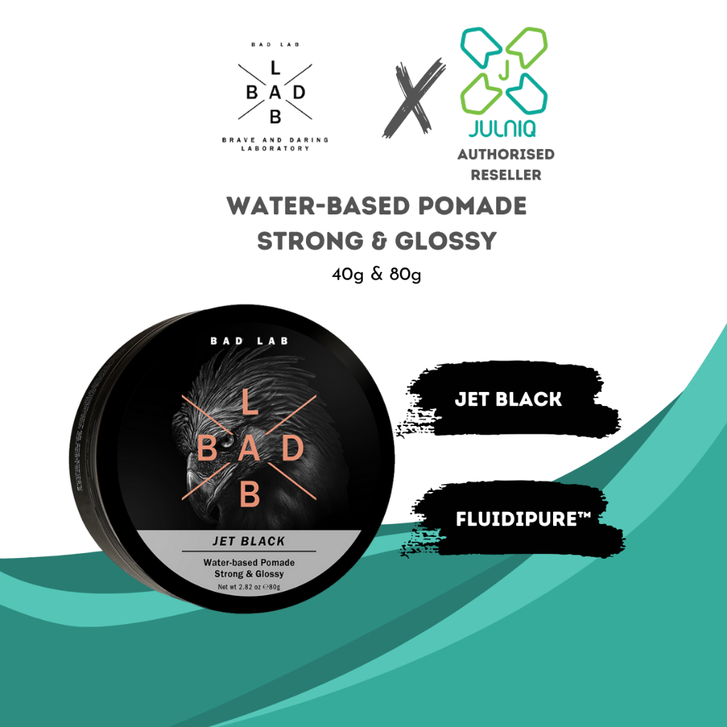 BAD LAB [JET BLACK] Water-based Pomade Strong & Glossy With Fluidipure ...