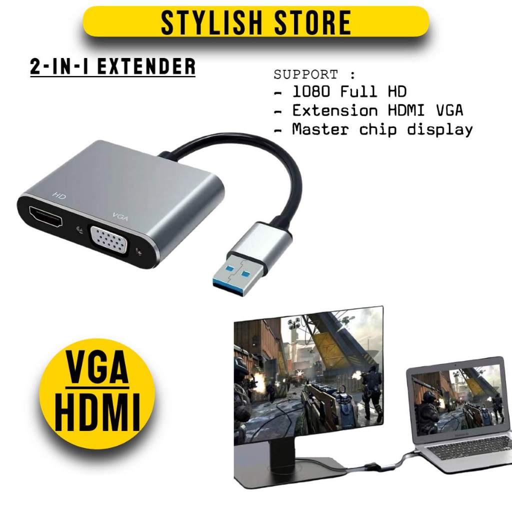 USB Type C To HDTV VGA HDMI Port Hub Female Converter Cable Adapter OTG ...