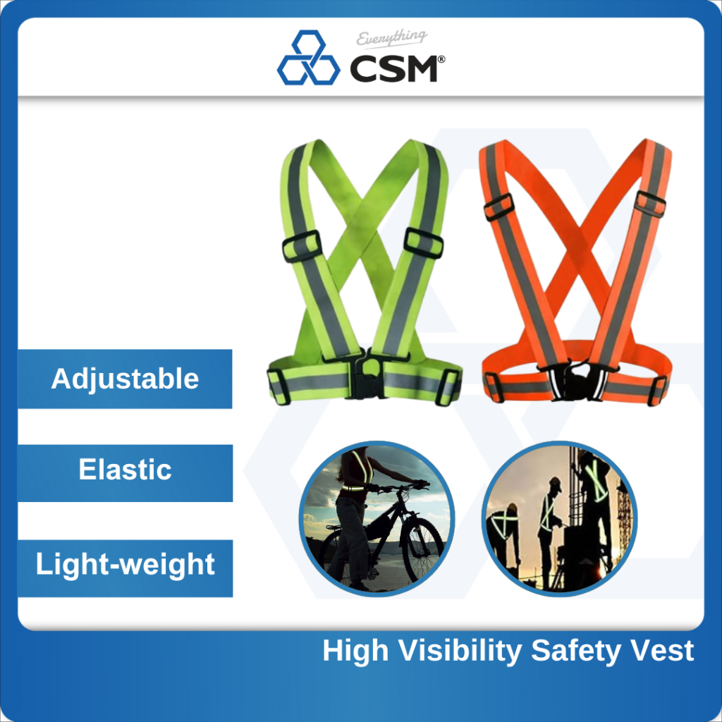 CSM Adjustable Reflective Safety Belt Vest | Shopee Malaysia