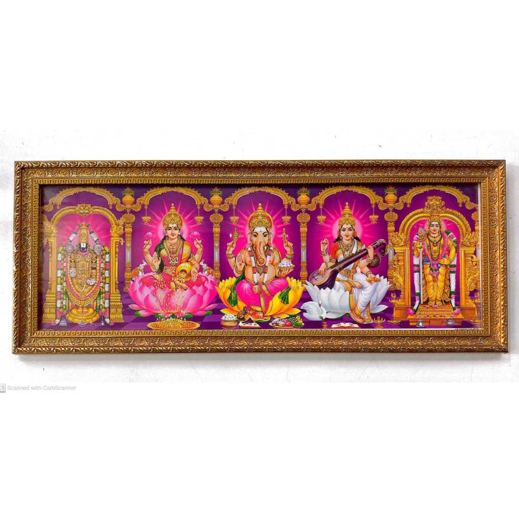 SAMY FRAME / FIVE GOD IN ONE FRAME - MEDIUM SIZE 52CM X 20CM | Shopee ...