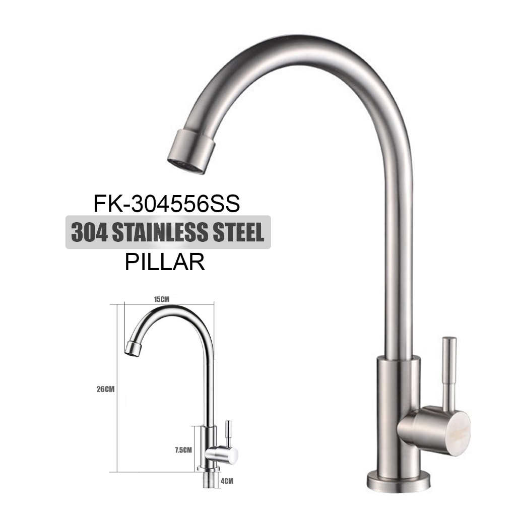 SUS304 Stainless Steel Kitchen Sink Faucet Tap Basin Water Tap Faucet ...