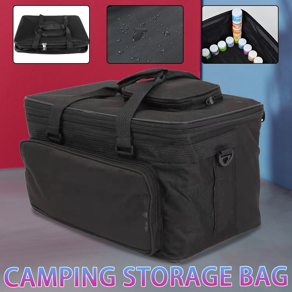 50/38L Waterproof Storage Bag Black Outdoor Canvas Bag Camping Storage ...