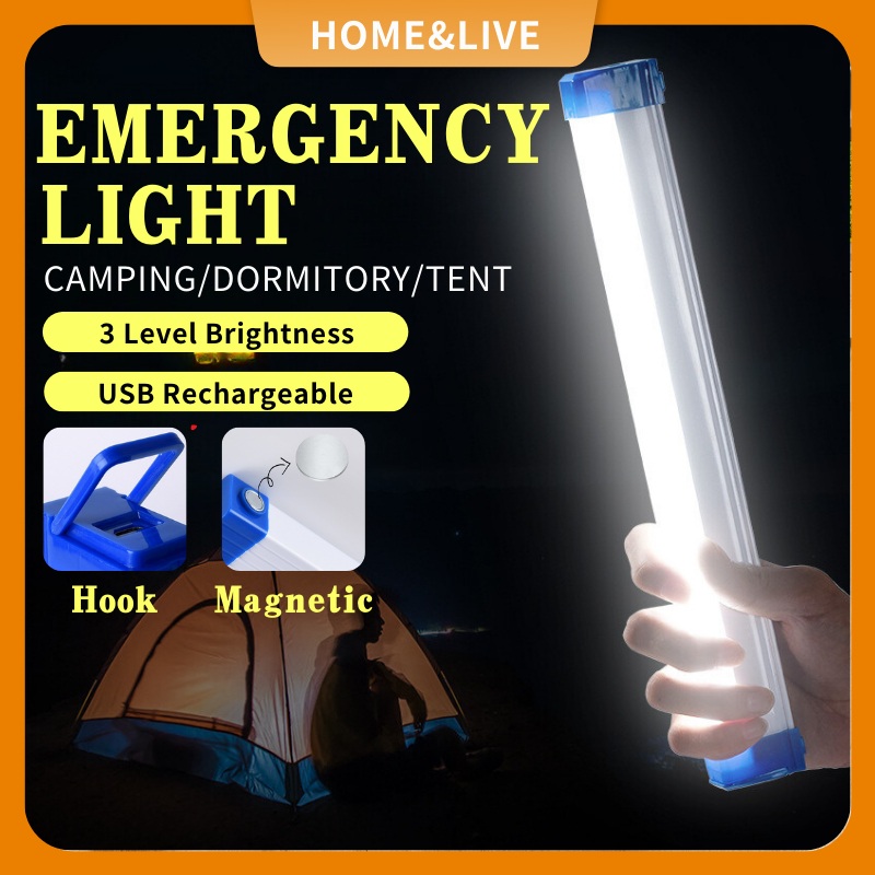 LED Emergency Night Light 30/60/80W Rechargable Light Tube Portable ...