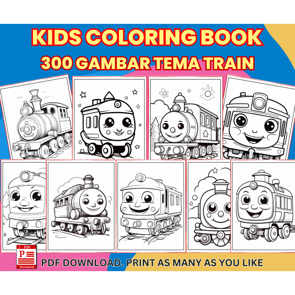 [PDF] 300+ KIDS COLOURING PAGES TEMA TRAIN - Coloring Book For Kids ...