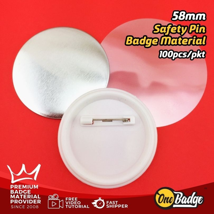 58mm Safety Pin Button Badge Material | 100pcs 58mm Bahan Button Badge ...