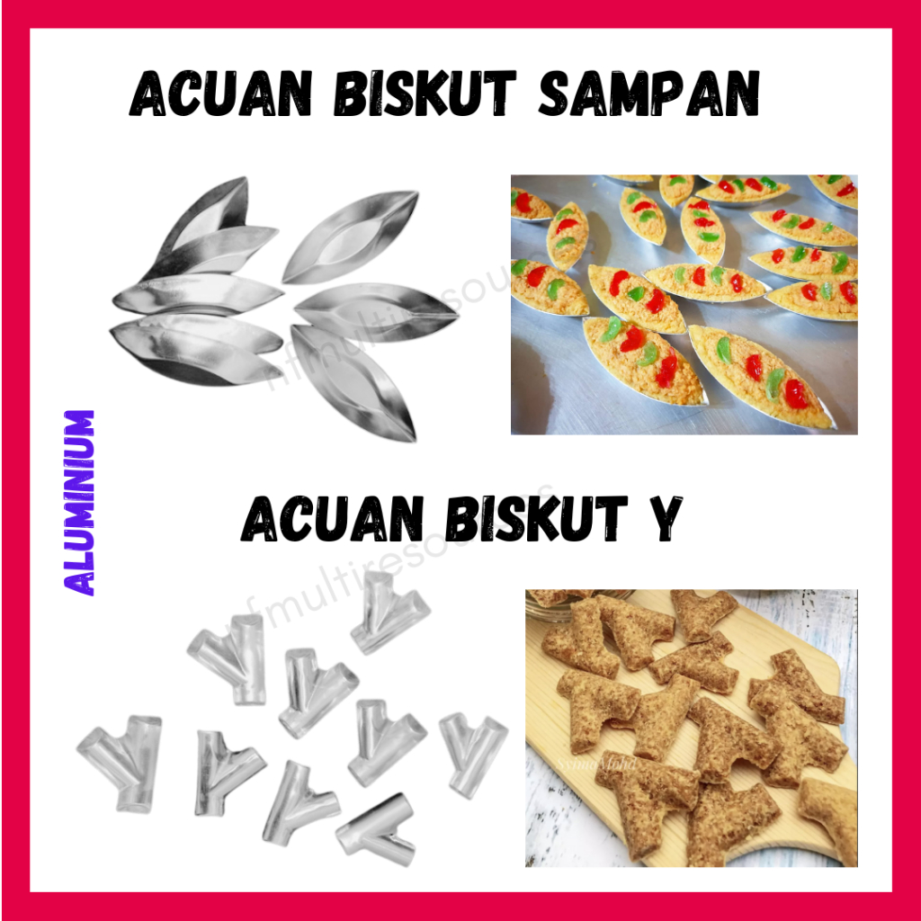 Acuan Biskut Sampan / Biskut Y / Biskut Raya Aluminium 10pcs/set Kuih ...