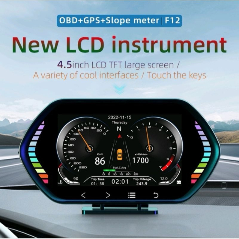 F12 OBD METER OBD2 GPS 4.5 Inch Touch Screen Digital🔥READY STOCK🔥 ...