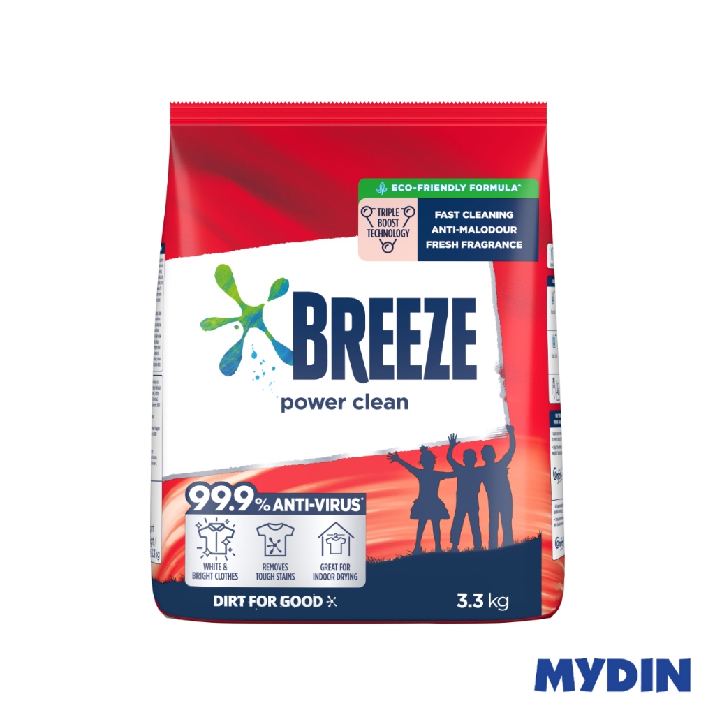 Breeze Detergent Powder Power Clean (3.3kg) | Shopee Malaysia