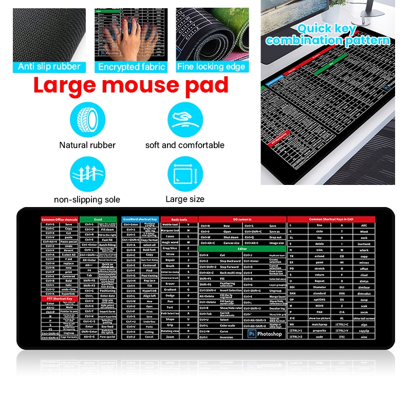 Super Mouse Pad Anti-Slip Rubber Base Gaming Leather Mousepad ...